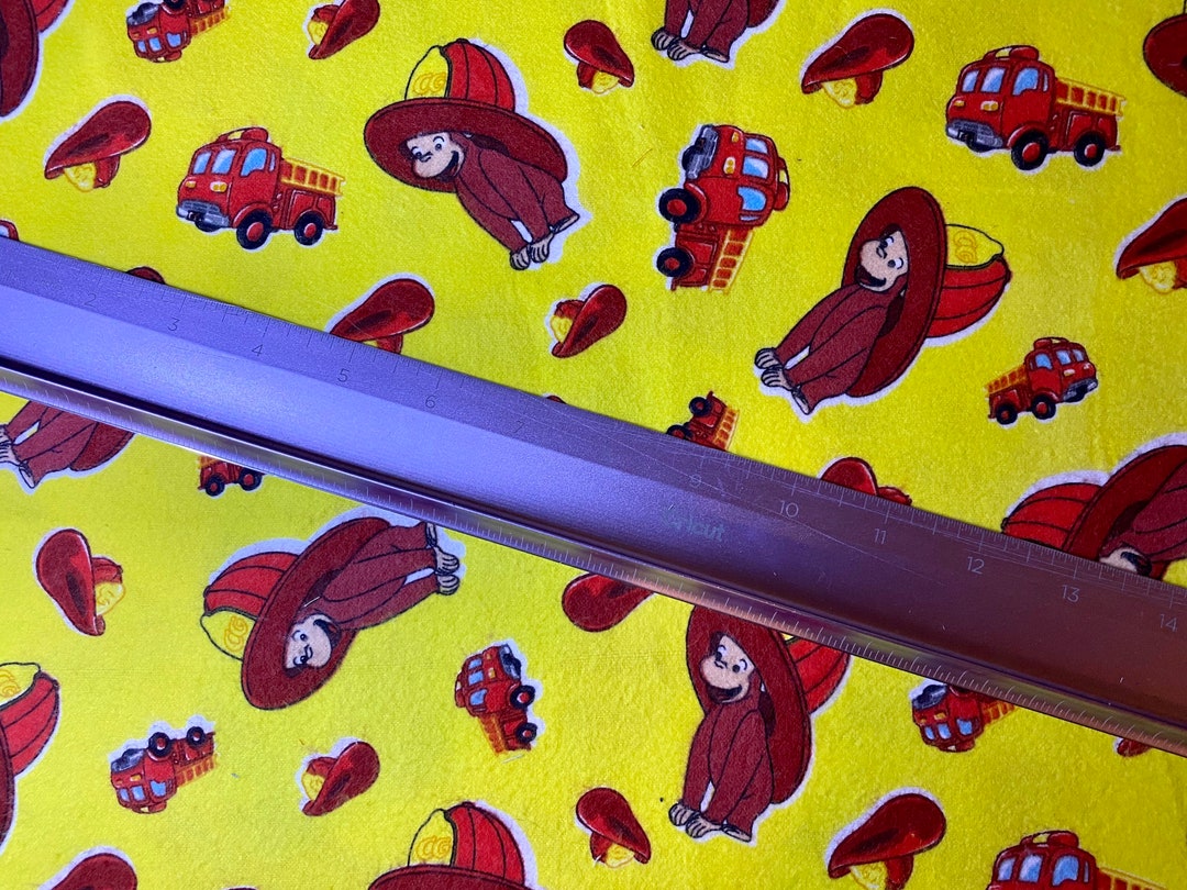Curious George 100% Cotton Flannel Craft Tumbler Fabric Cut “fat Eighth ...