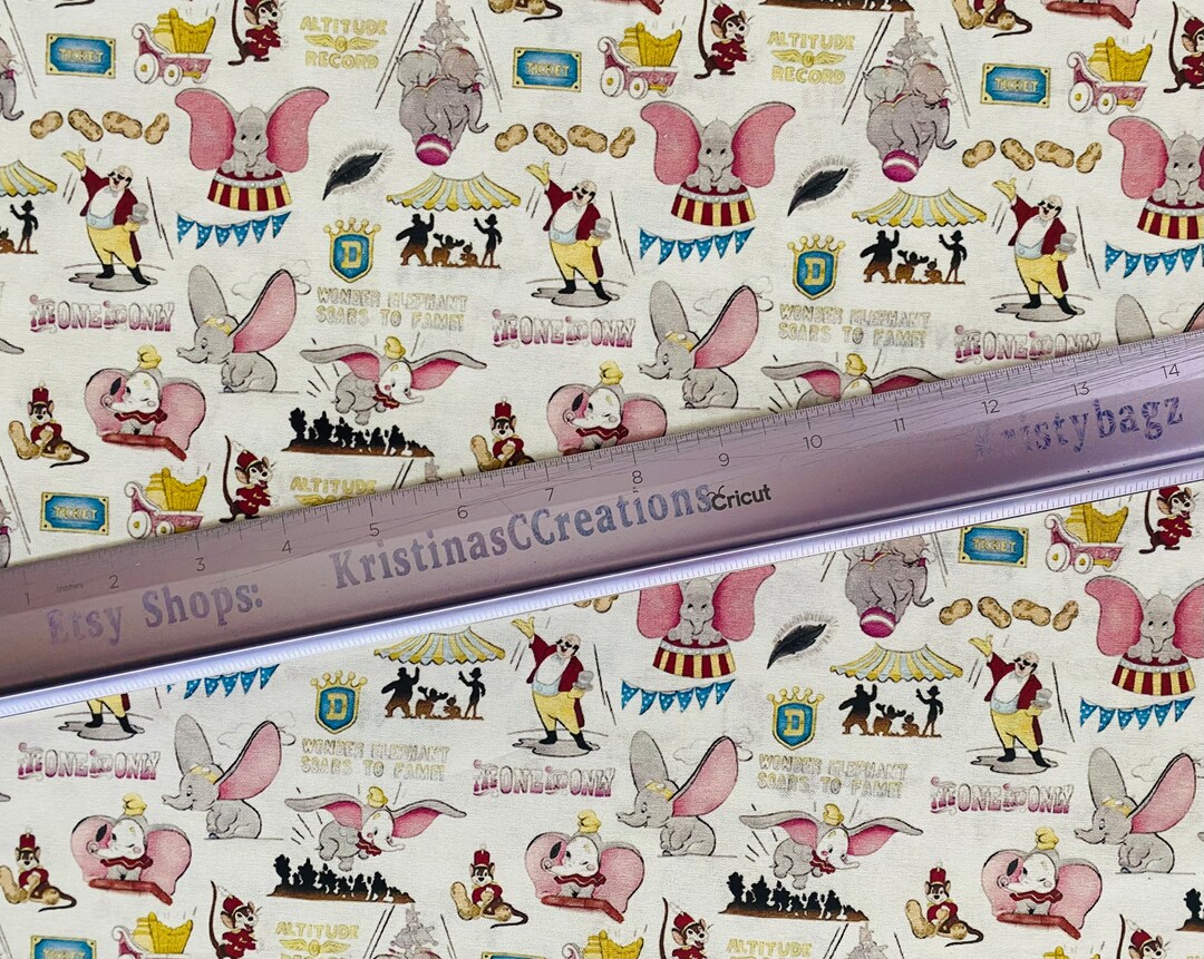 Disney Circus Dumbo 100% Cotton Craft Fabric Cut “fat Eighth” Cut 18 ...