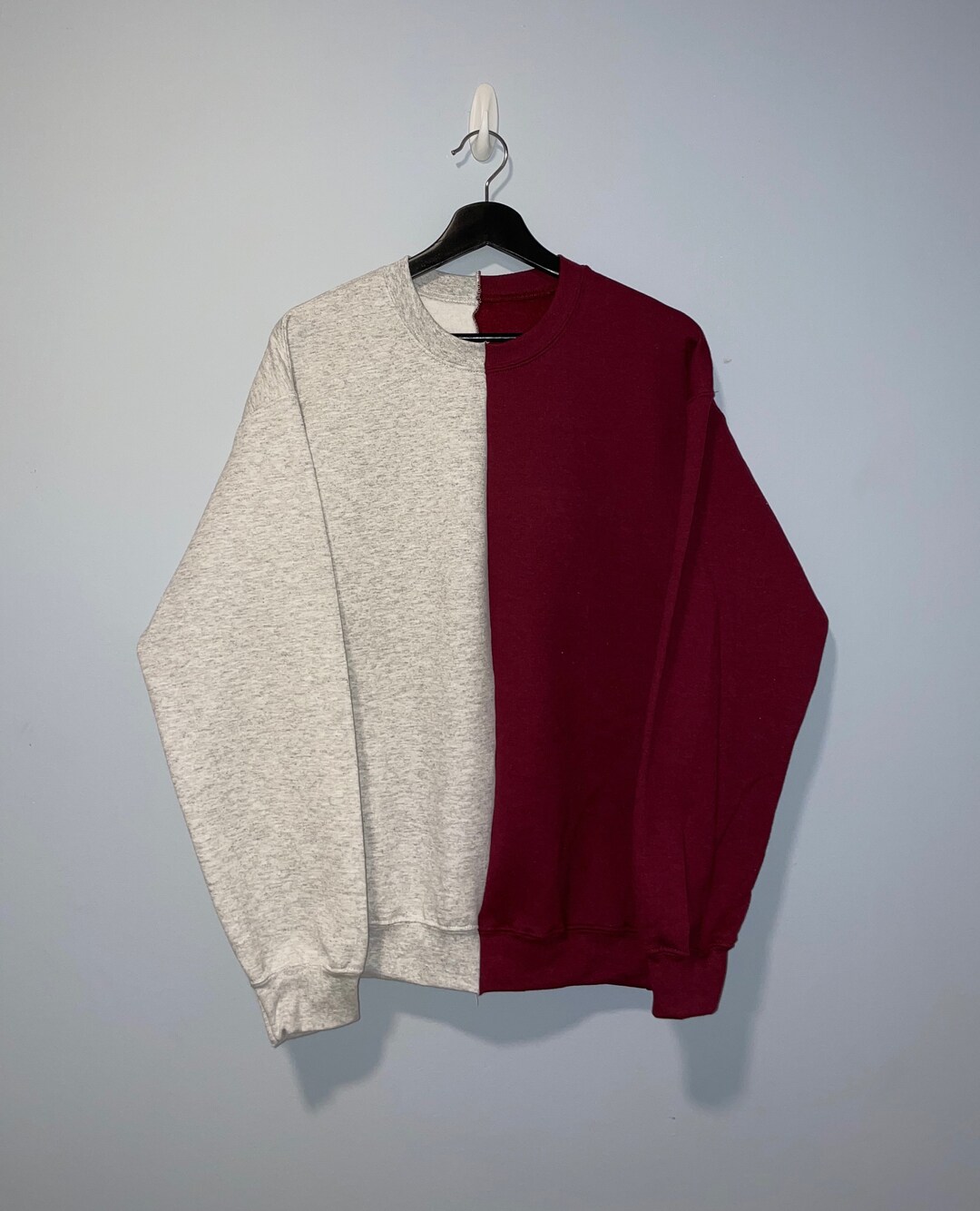 Gray and Maroon Custom Two-toned Crewneck- Customized Sweatshirt ...