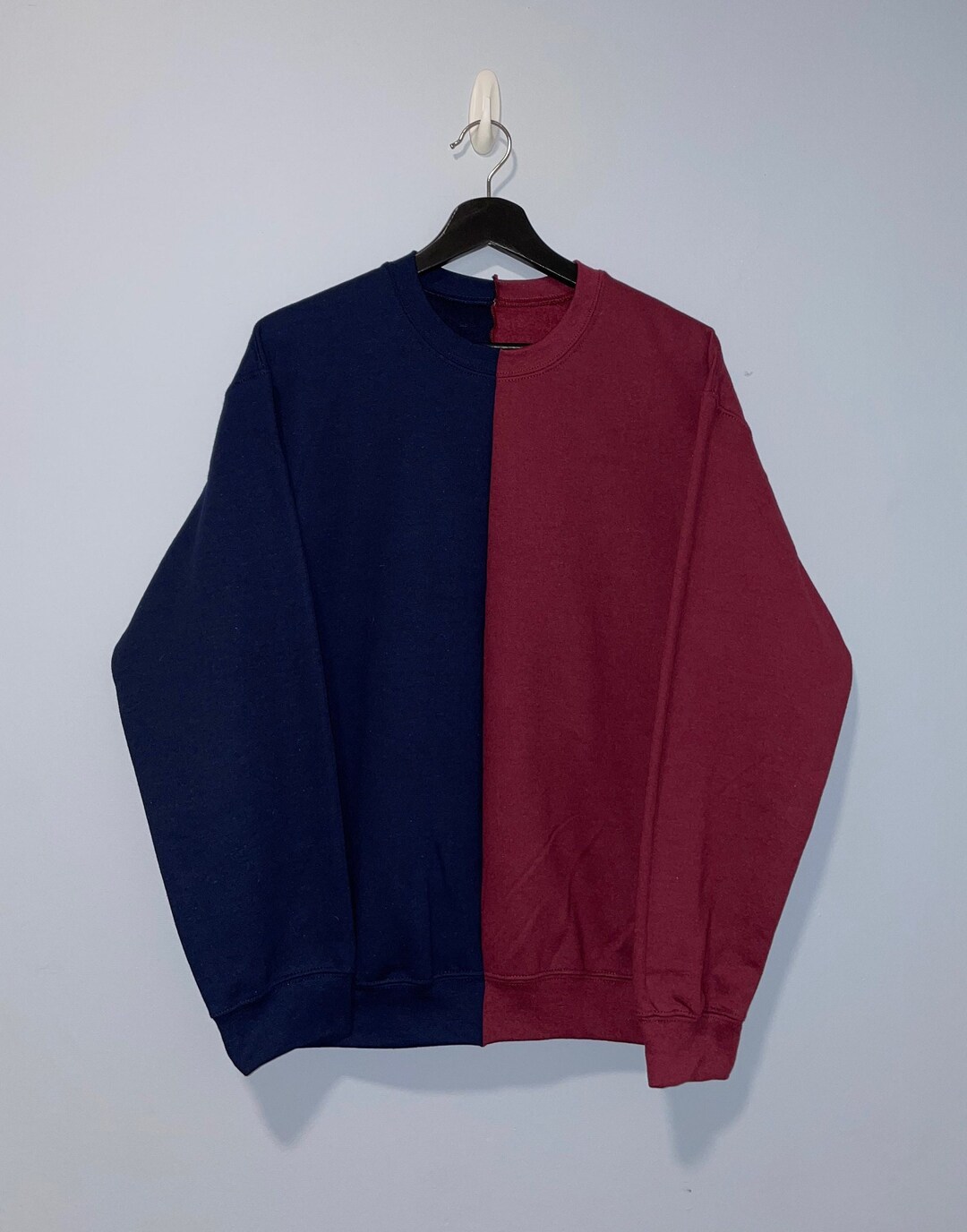 Maroon and Navy Custom Two-toned Crewneck, Personalized Sweatshirt ...