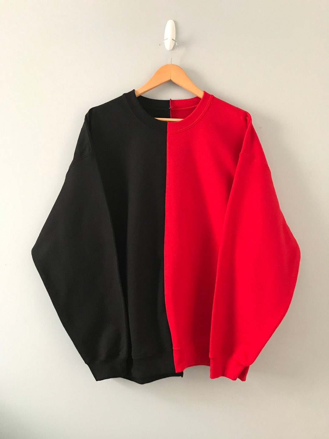 Black and Red Custom Two-toned Crewneck- Personalized Sweatshirt ...