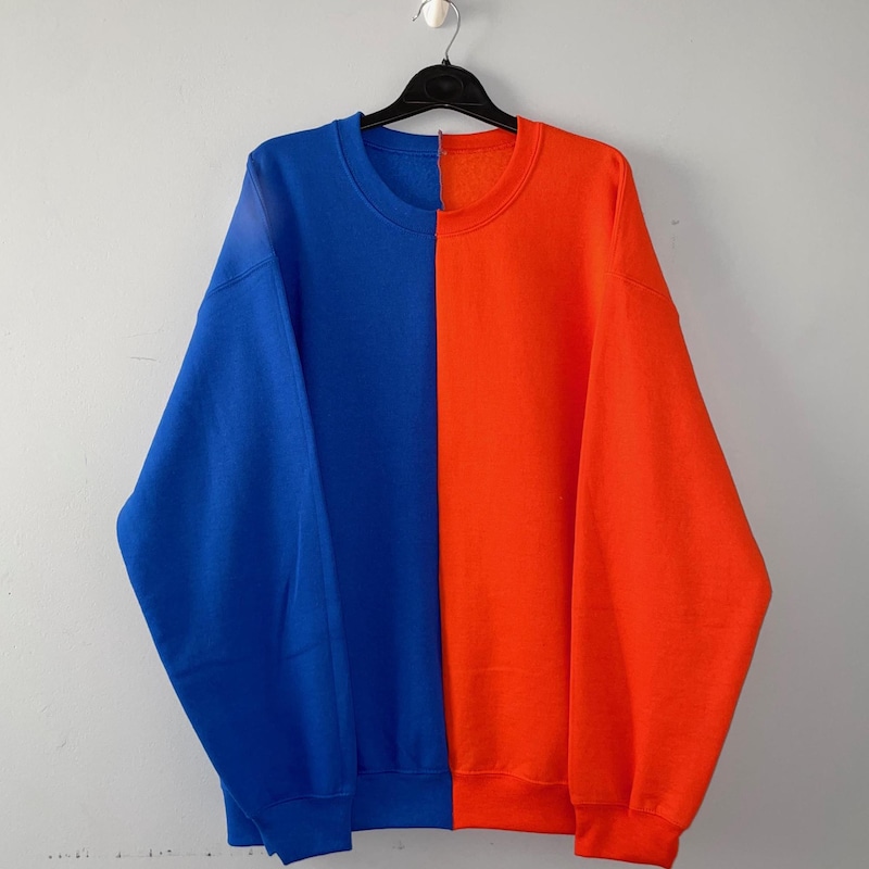 Royal Blue Orange Hoodie - Etsy