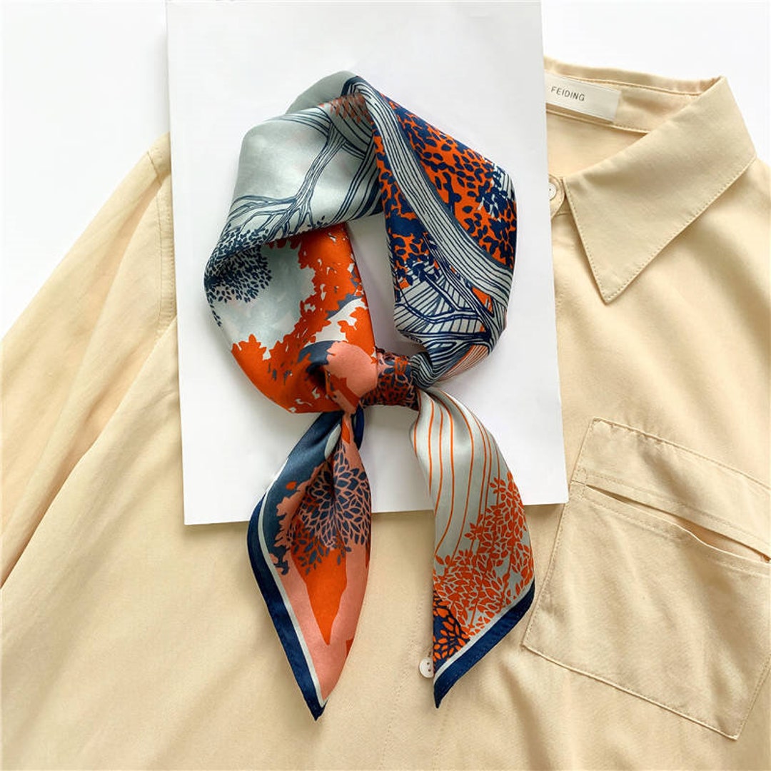 Autumn Trees 68cm 100% Silk Scarf, Women's Scarf, Fashion Scarf ...