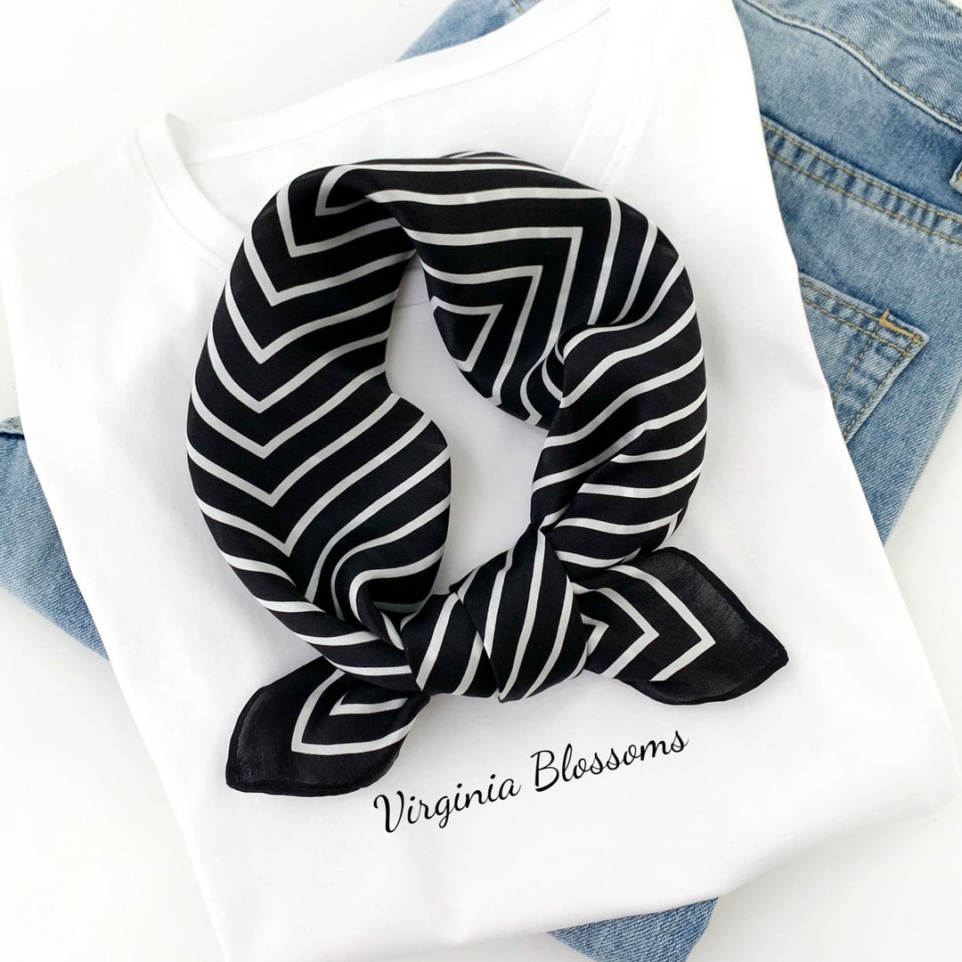 Geometric Square Lines 53cm Mulberry Silk Scarf Square, Men's Scarf ...