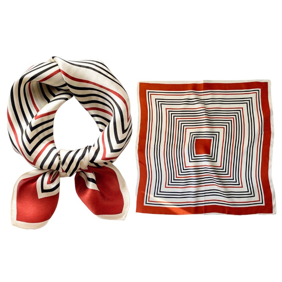 Geometric Lines 53cm Silk Square Scarf, Women's Scarf, Fashion Scarf ...