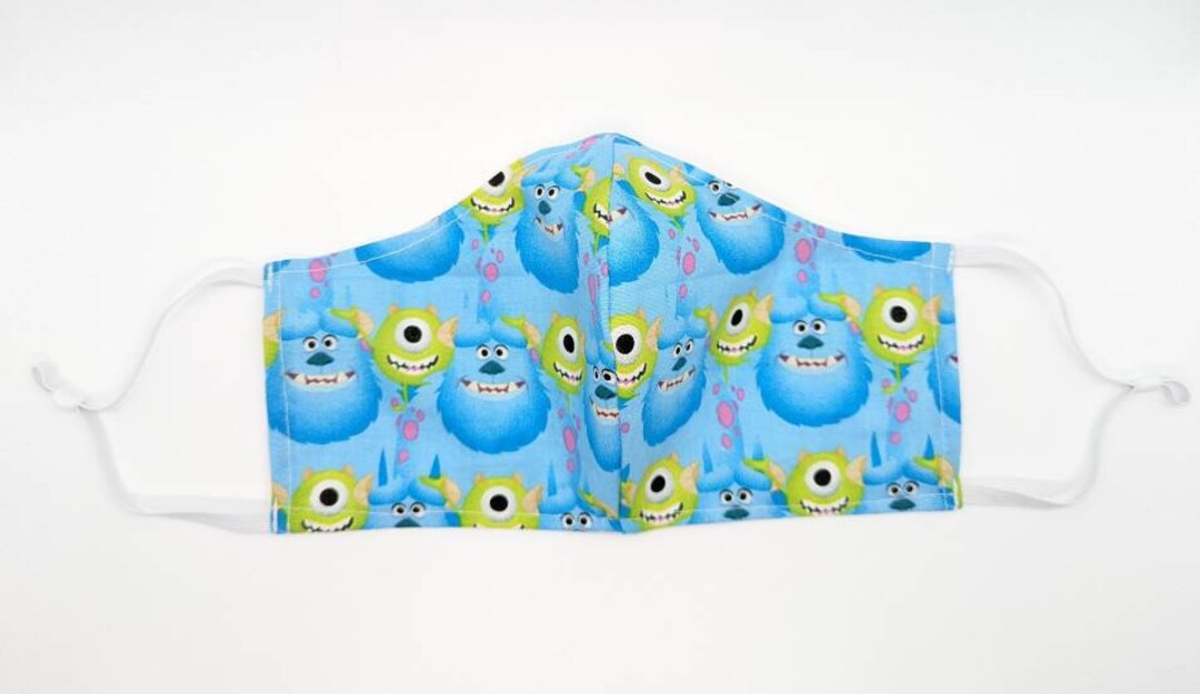 Disney Monsters Inc Sulley Mike Inspired Fabric Face Mask Handmade ...