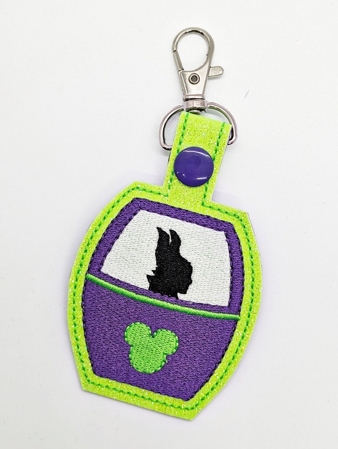 Disney Maleficent Skyliner Inspired Keychain Purse Charm Embroidered - Etsy