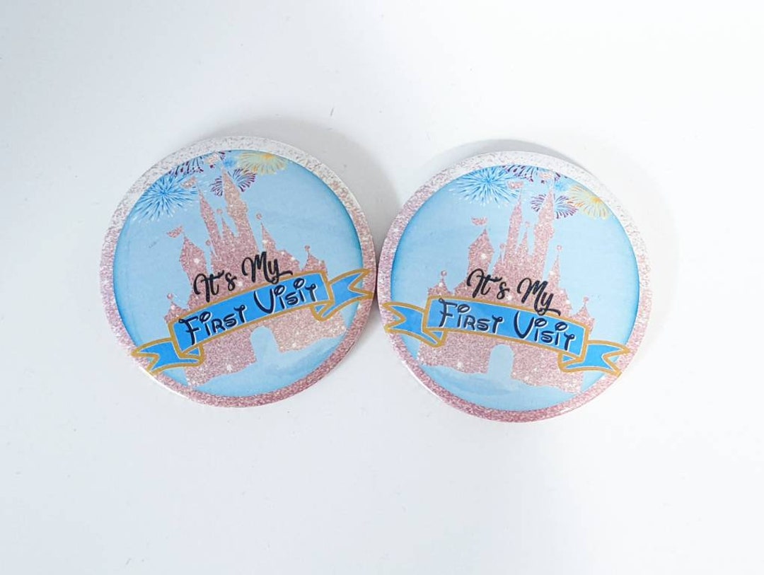 Disney World Castle Inspired First Visit Button Pins - Etsy