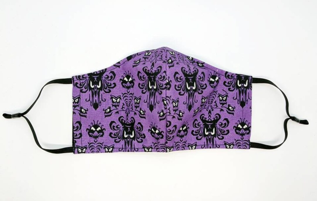 Disney Haunted Mansion Wallpaper Inspired Fabric Face Mask Handmade ...