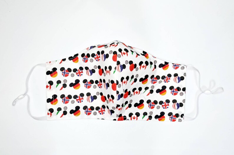 Disney World Epcot World Showcase Mickey Head Flags Inspired Fabric ...