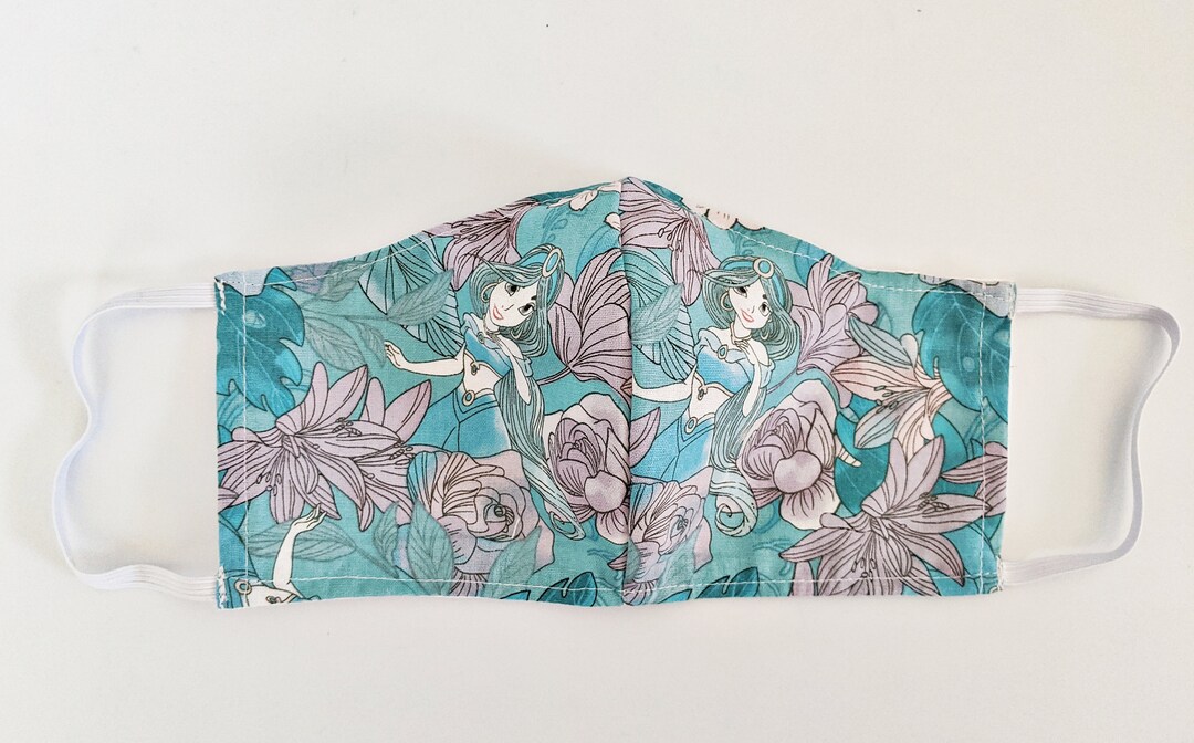 Disney Princess Jasmine Aladdin Inspired Fabric Face Mask Handmade ...