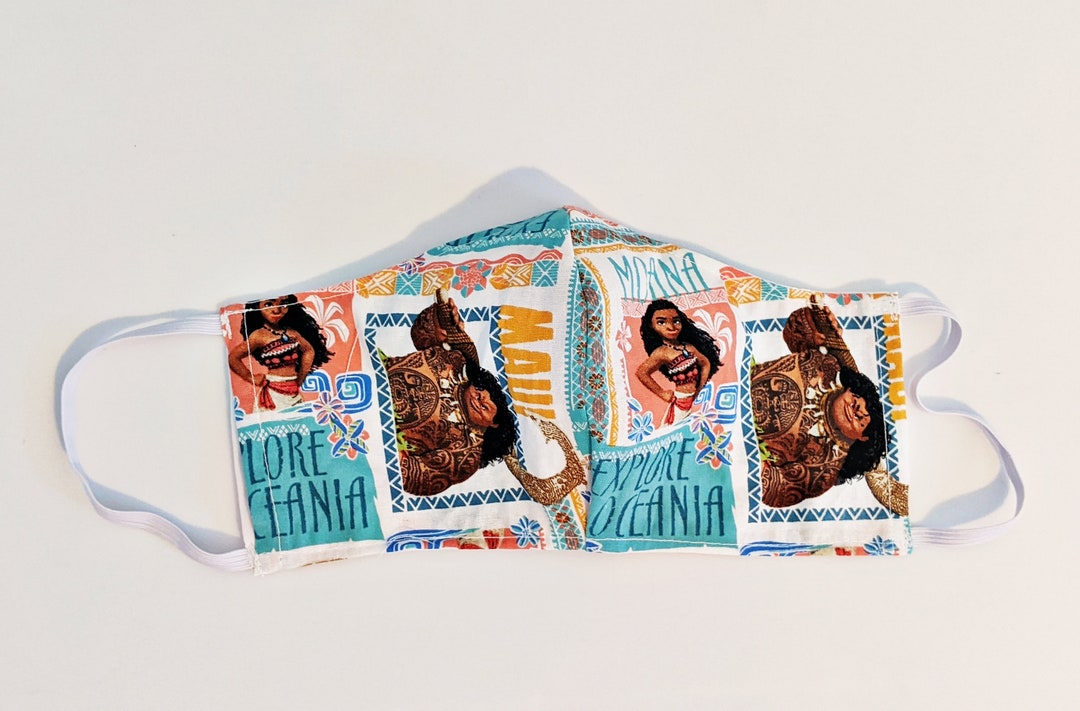 Disney Moana Maui Hawaii Inspired Fabric Face Mask Handmade Multiple ...
