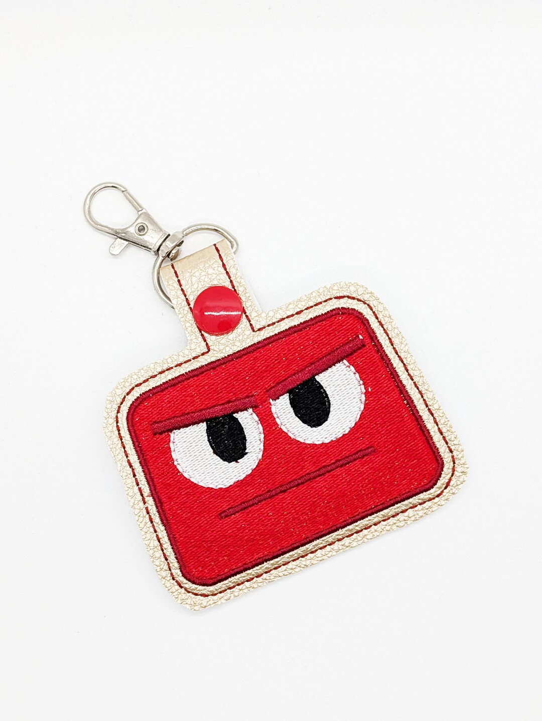 Disney Pixar Inside Out Anger Inspired Keychain Purse Charm Embroidered ...