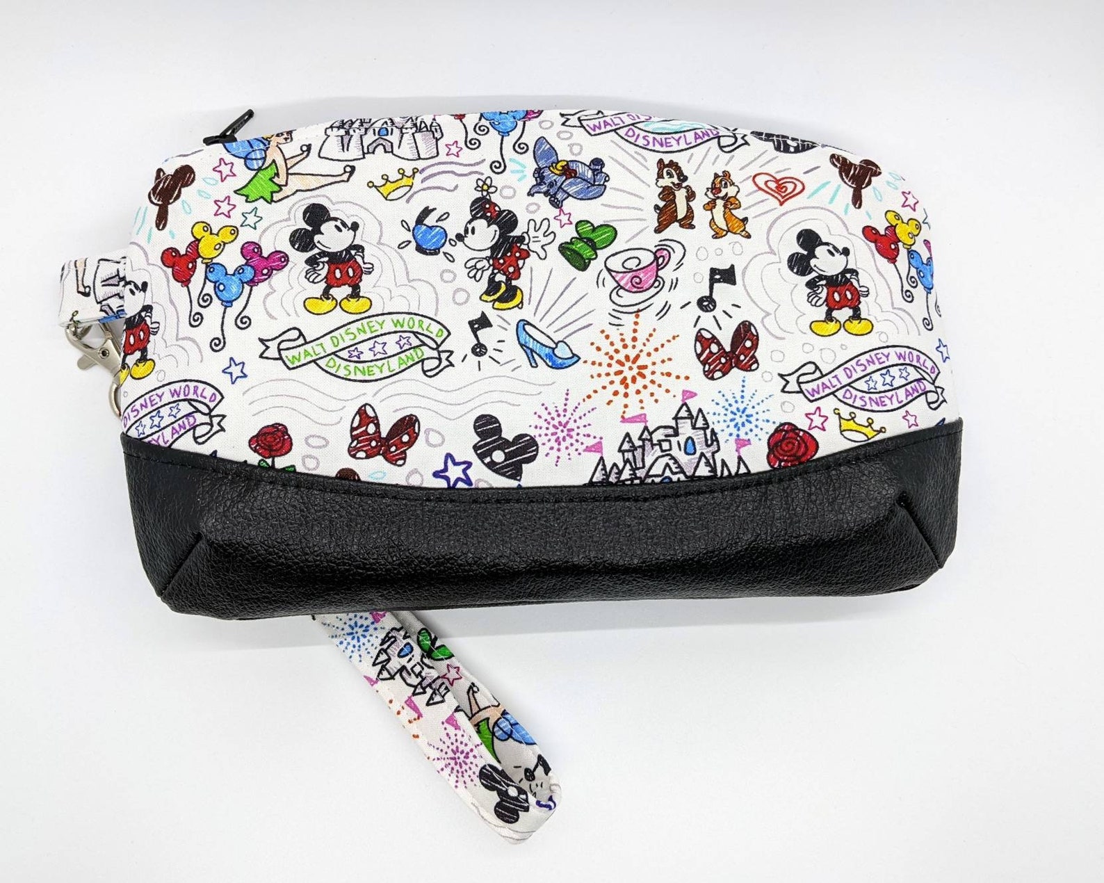 Disney Dooney Mickey Sketch Inspired Cosmetic Wristlet Clutch With ...