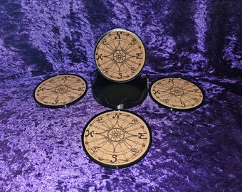 Colorful Compass Dials 3D Printed Novelty Coaster Sets - Etsy