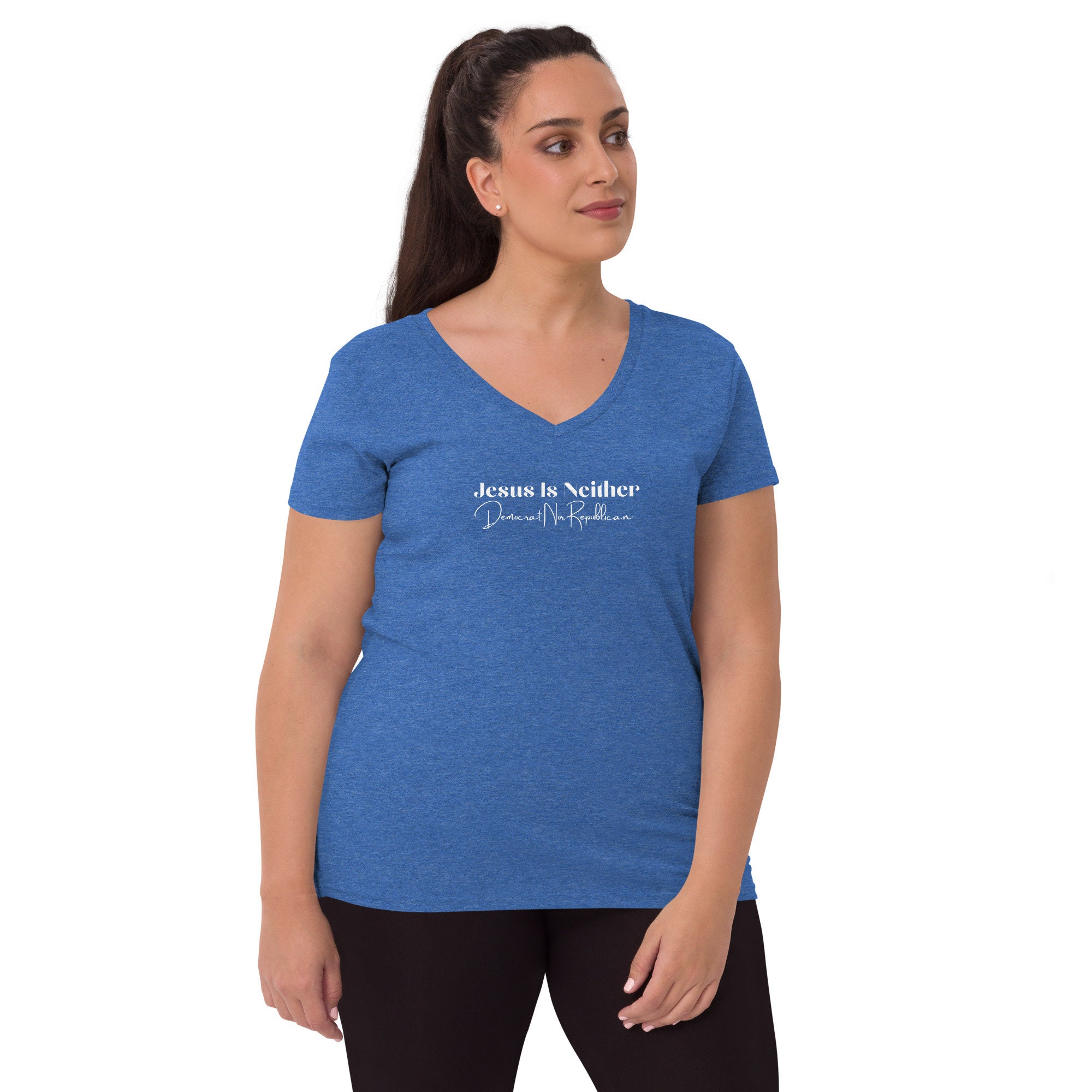 Jesus is Neither Democrat nor Republican T-shirt - Recycled V-neck - Etsy