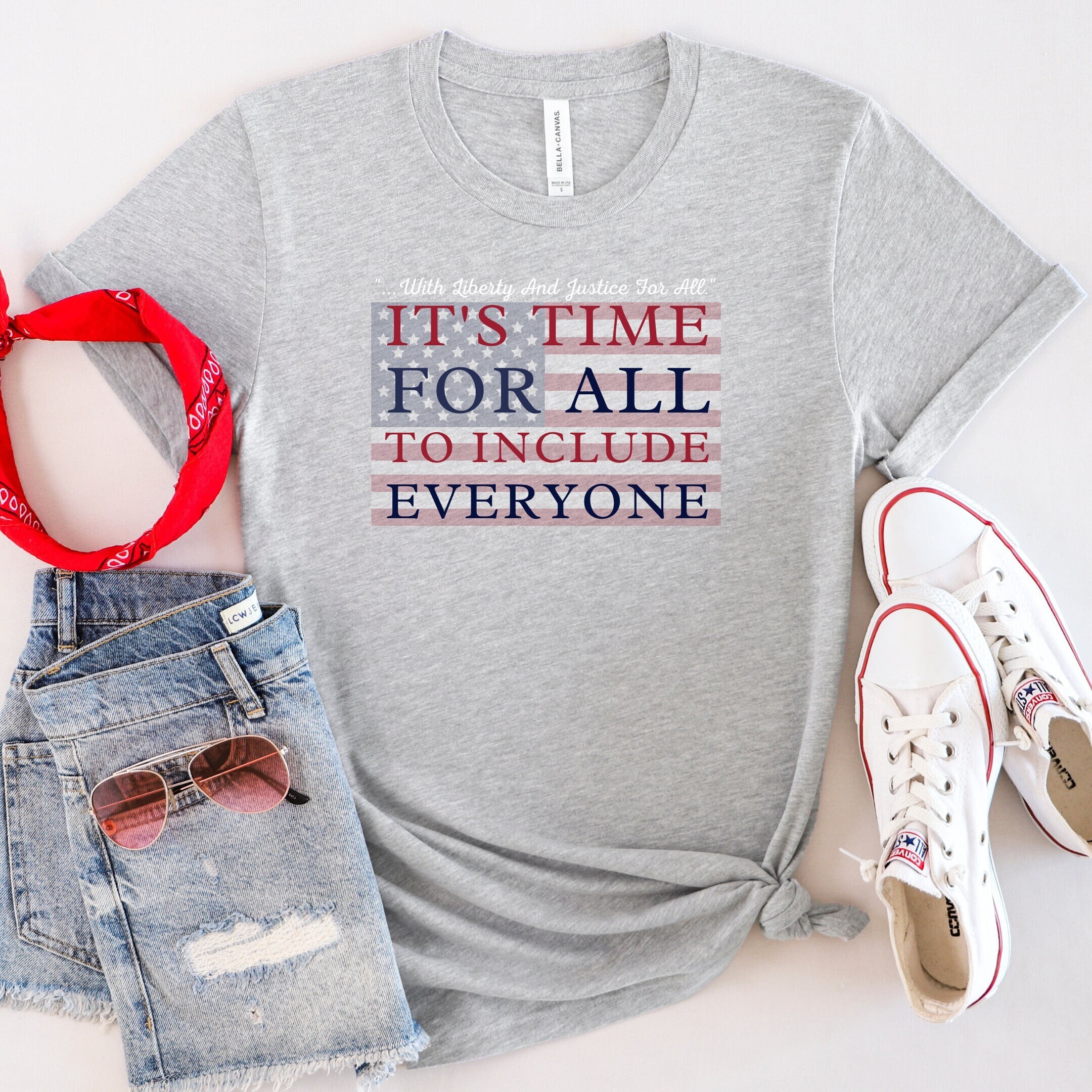 Inclusive 4th of July T-shirt: Patriotic USA All Means All - Etsy