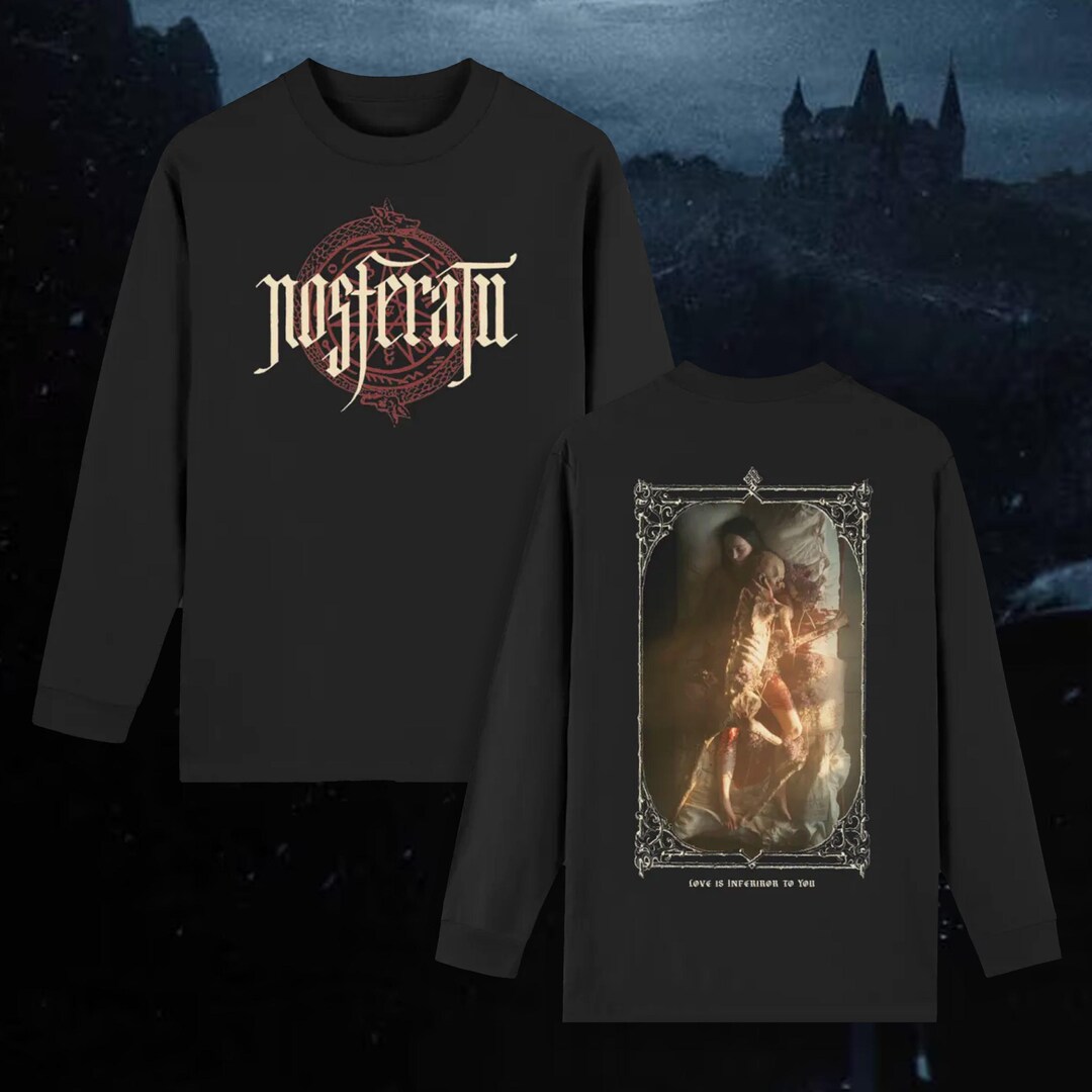 Nosferatu - Love and Logo - 100% Cotton Drop Shoulder Long Sleeve Shirt ...