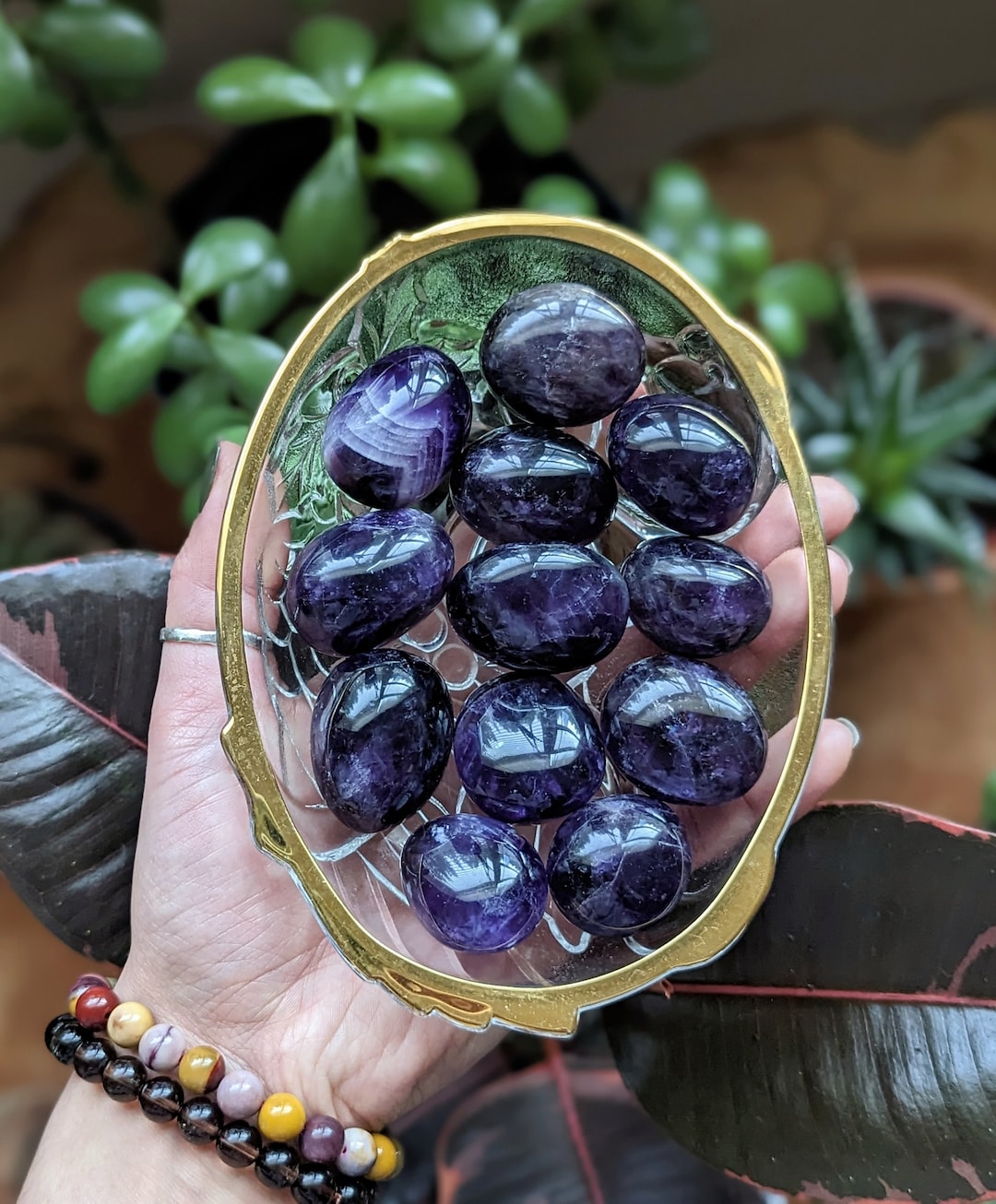 Deep Purple Amethyst Tumbled Stone, Dark Purple, Saturated Purple ...