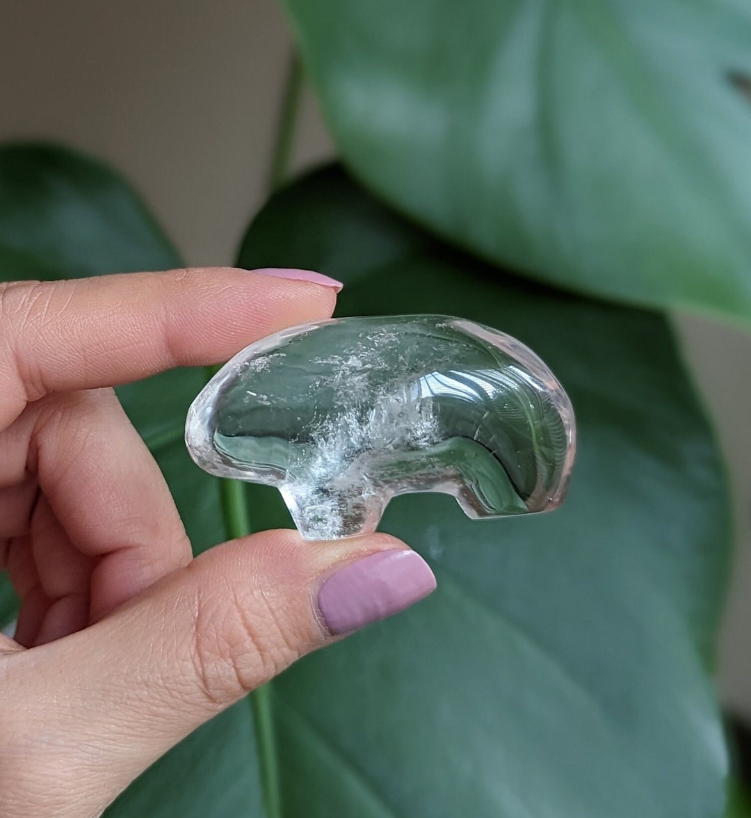Clear Quartz Animal Shape Hand Carving, High Clarity Quartz Bear ...