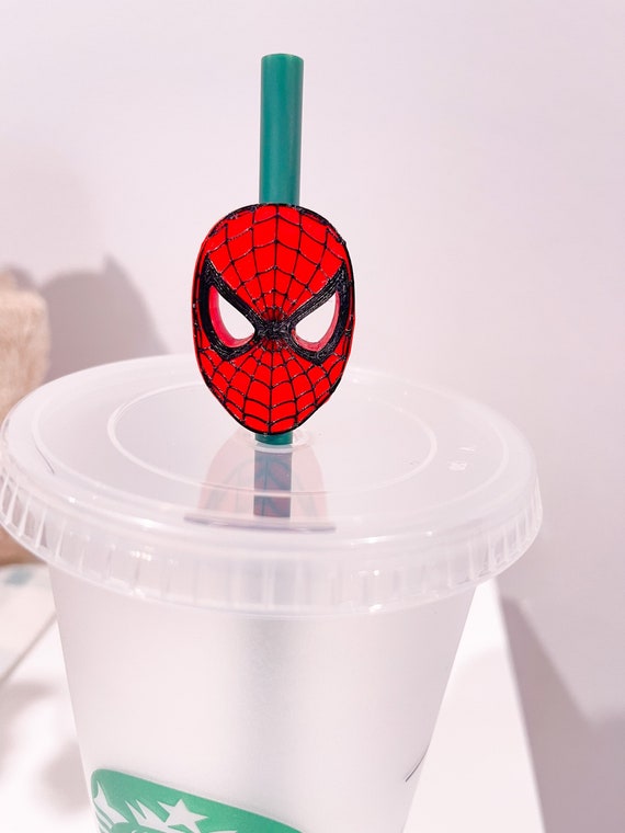 Spider-man Straw Topper Marvel Straw Topper Spider-man Straw | Etsy