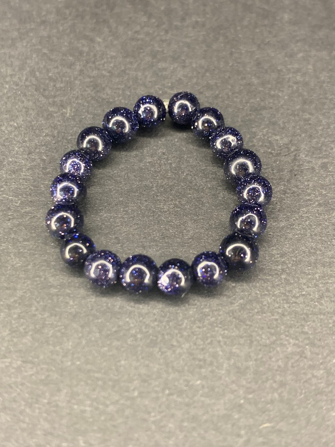 Starry Night Blue Sandstone Power Stone Ring Stacking Rings - Etsy