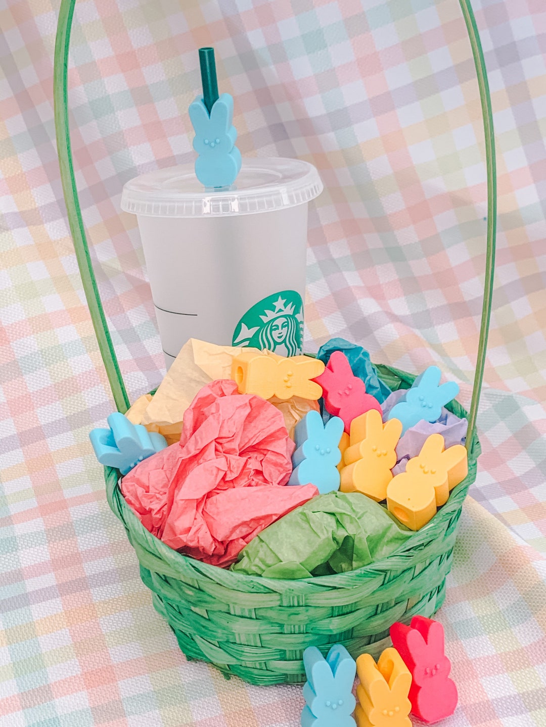 Easter Peeps Straw Topper, Bunny Straw Topper, Spring Straw Topper ...