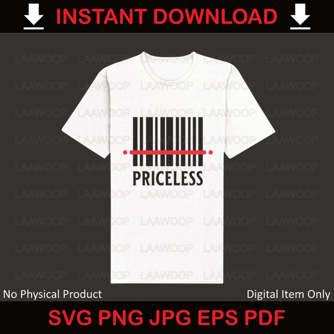 Priceless With Barcode - SVG PNG JPG Eps Pdf Files - Etsy
