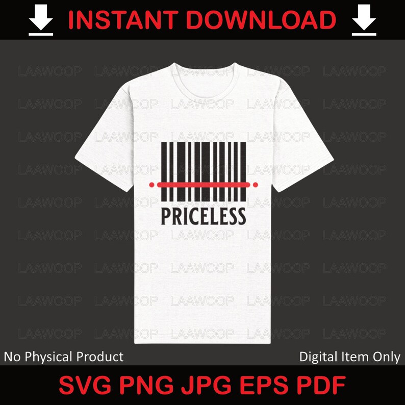 Priceless With Barcode - SVG PNG JPG Eps Pdf Files - Etsy
