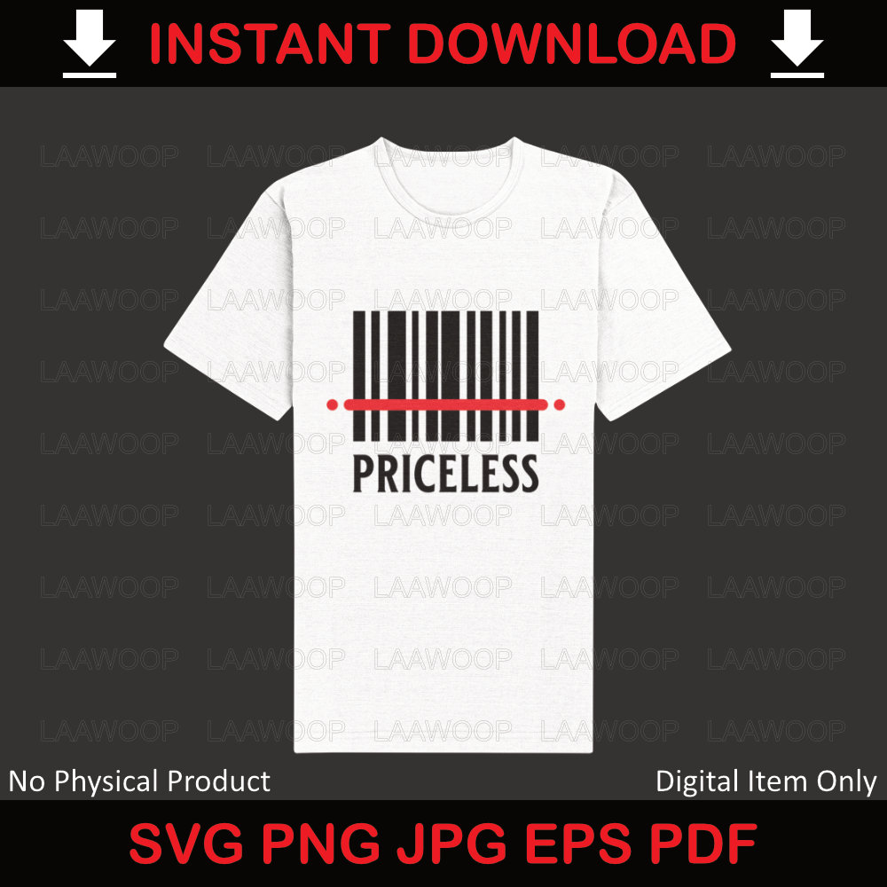 Priceless With Barcode - SVG PNG JPG Eps Pdf Files - Etsy