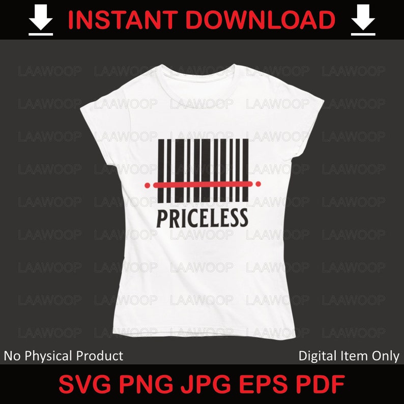 Priceless With Barcode - SVG PNG JPG Eps Pdf Files - Etsy