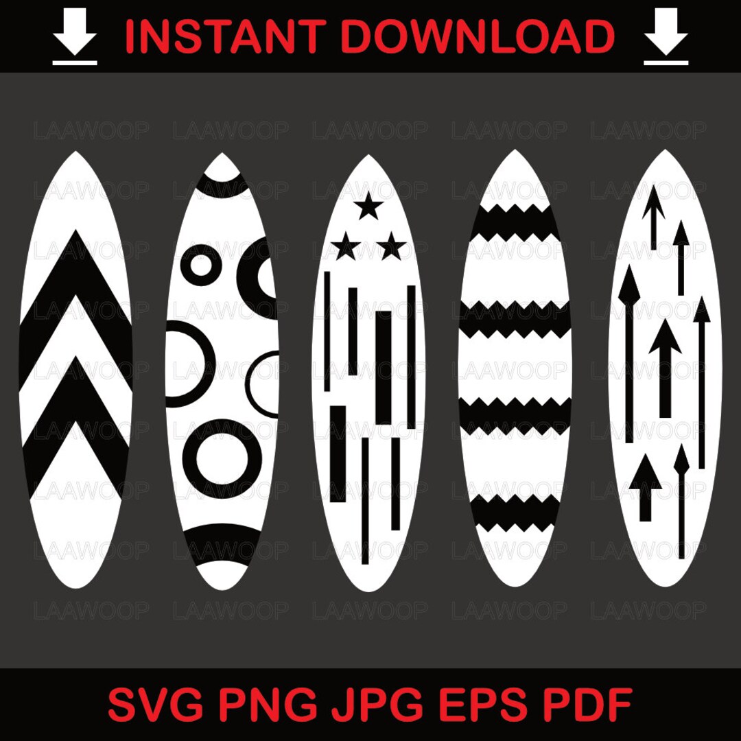 Surfboard – SVG PNG JPG Eps Pdf Files. - Etsy