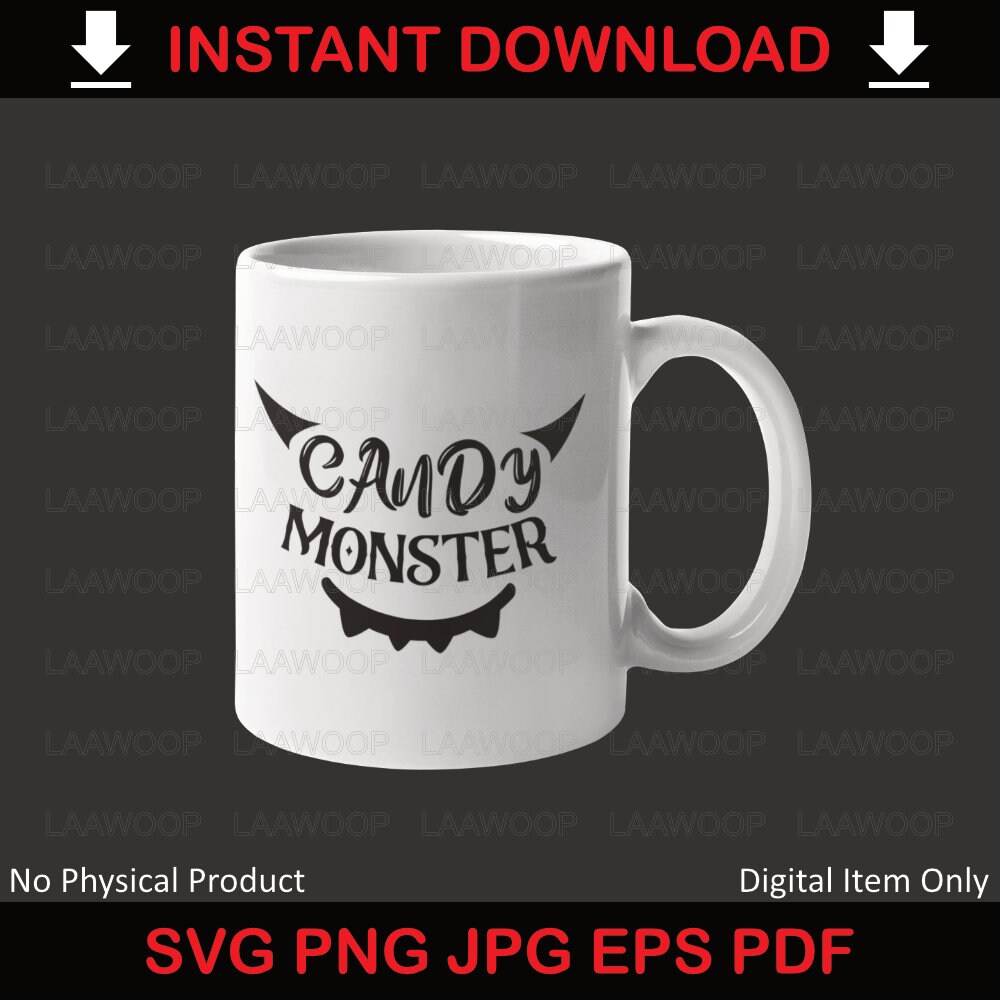 Candy Monster SVG PNG JPG Eps Pdf Files - Etsy