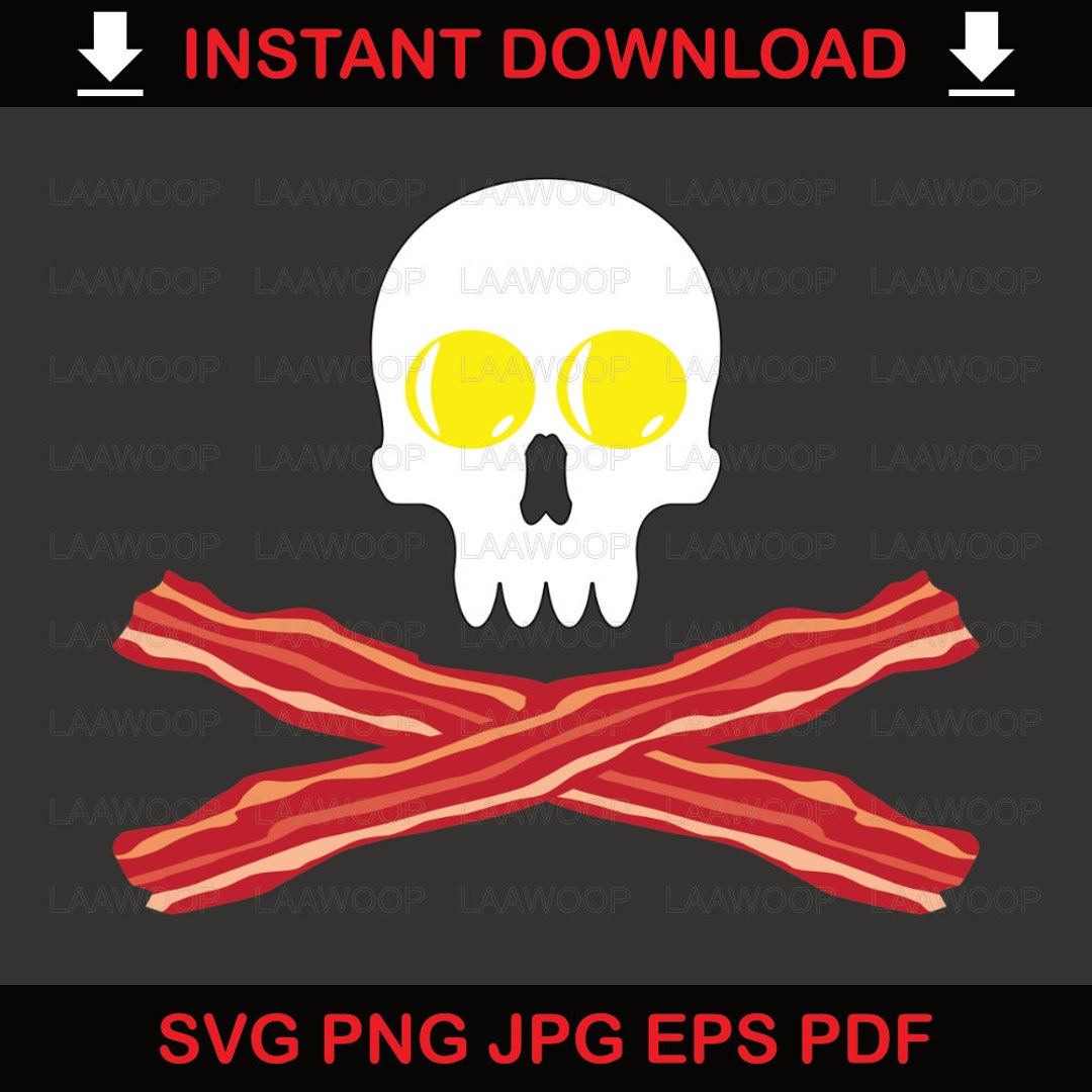 Skull Egg and Bacon, Funny Halloween Breakfast - SVG PNG JPG Eps Pdf ...
