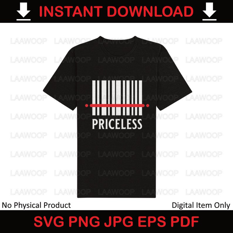Priceless With Barcode - SVG PNG JPG Eps Pdf Files - Etsy