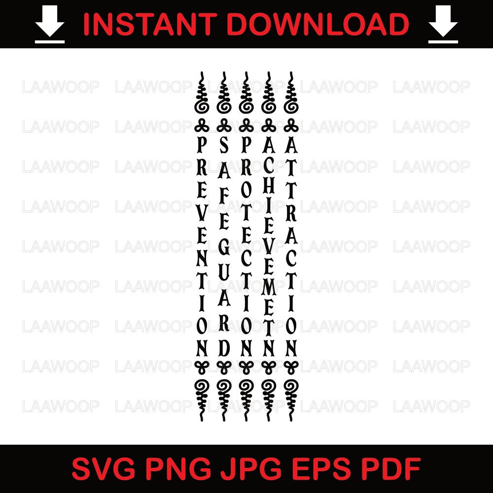 5 Rows Yant, Hah Taew Yantra, Thai Traditional Tattoo - SVG PNG JPG Eps ...