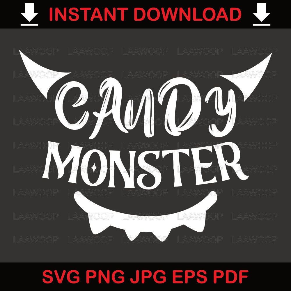 Candy Monster SVG PNG JPG Eps Pdf Files - Etsy