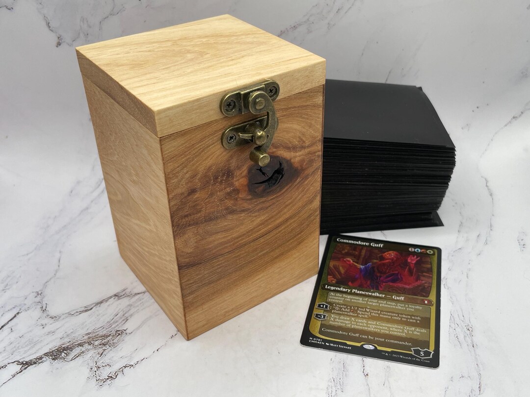 Commander Deck Box Hickory Wood Deck Box for Magic: the Gathering ...