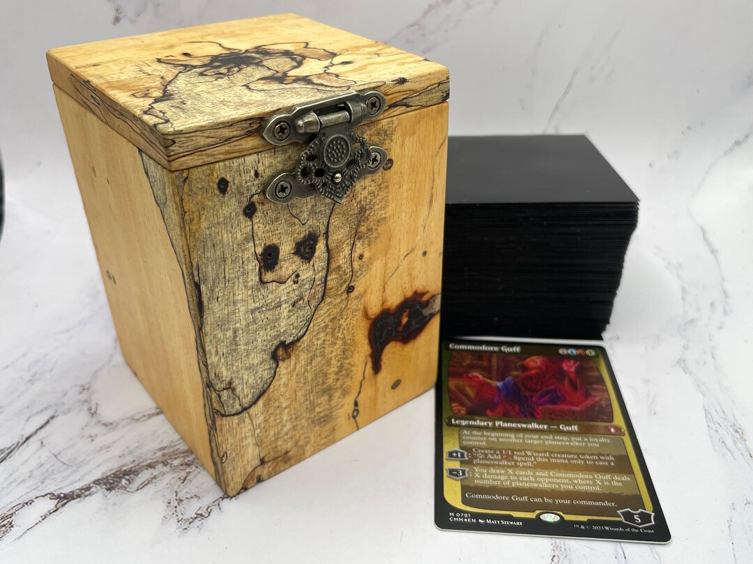 Commander Deck Box Spalted Tamarind Wood Deck Box for Magic: the ...