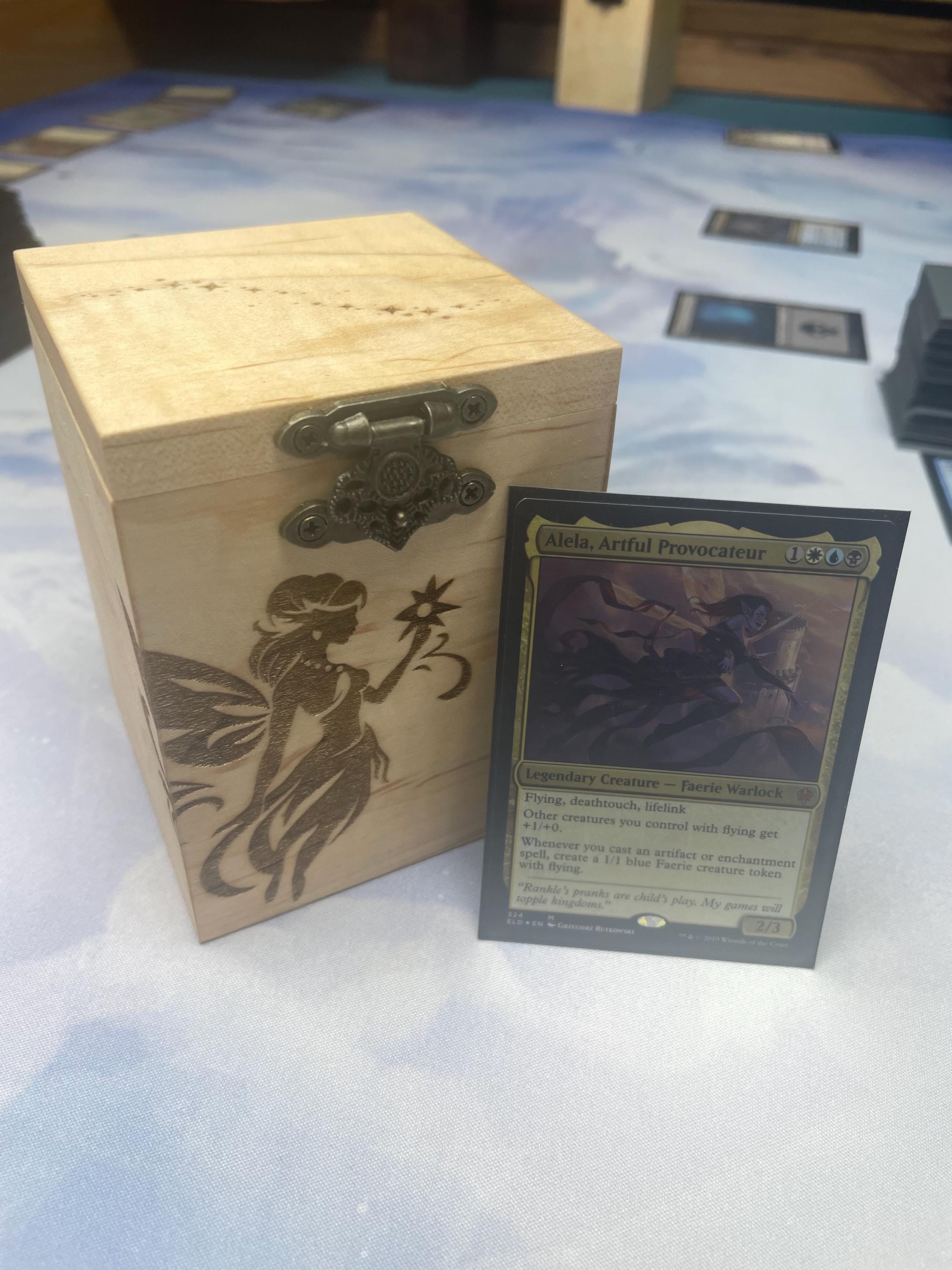 Custom Walnut Commander Deck Box | Laser Etched MTG Card Storage - Etsy