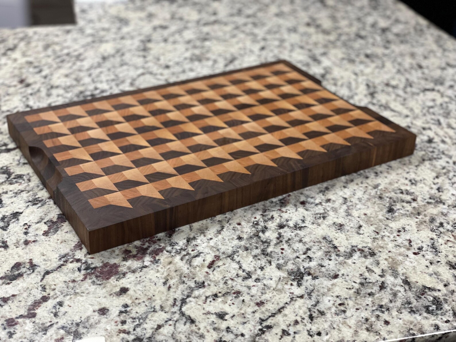 End Grain Butcher Block Cutting Board - 3 Dimensional Walnut, Maple ...