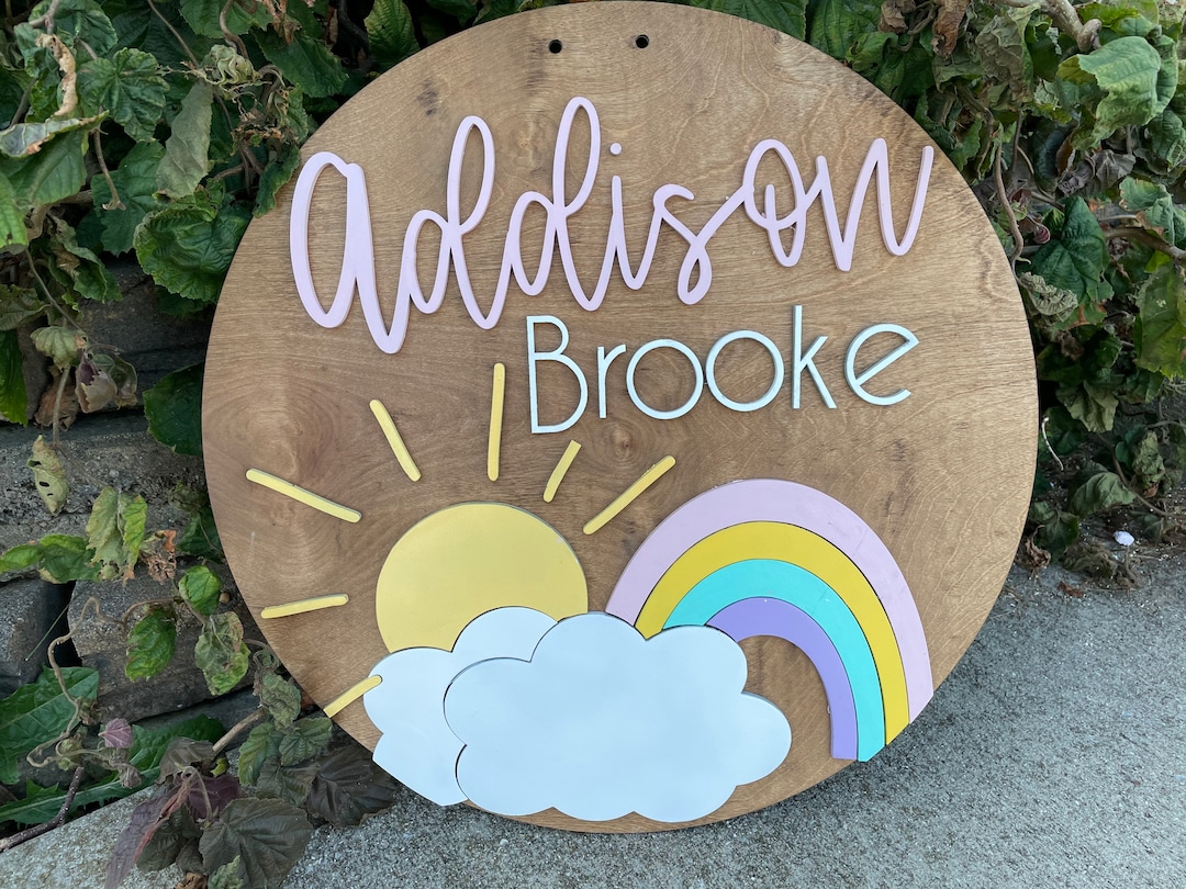 Baby Name Sign Nursery Name Sign Baby Name Sign Custom First and Middle ...