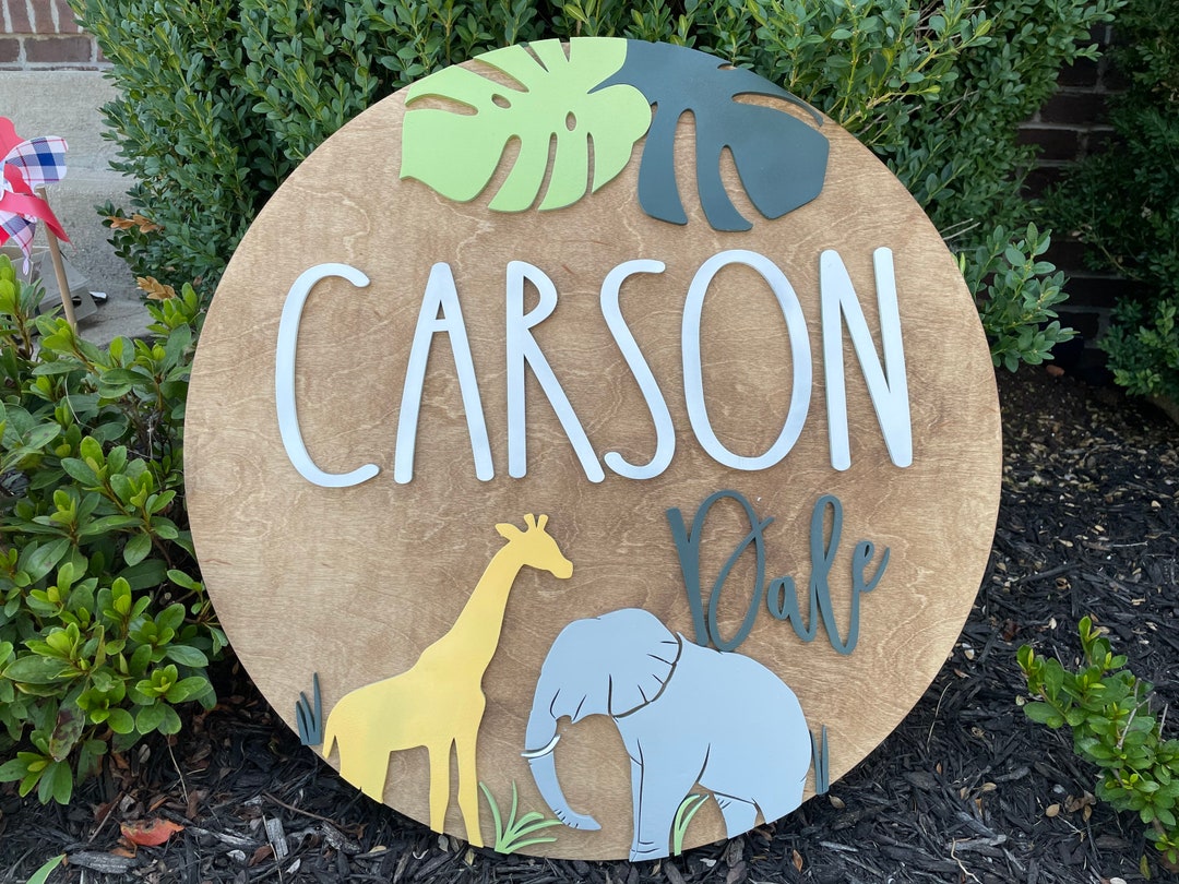 Baby Name Sign Nursery Name Sign Baby Name Sign Custom First and Middle ...