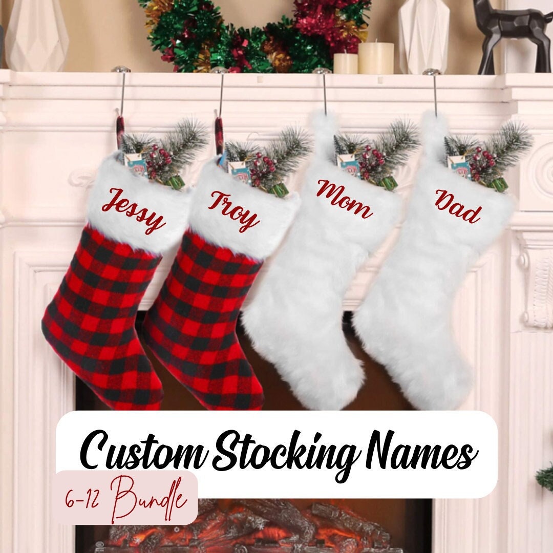 Custom Vinyl Christmas Stocking Names 6-12 Name Bundle Iron on Vinyl - Etsy