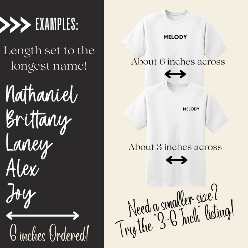 Bulk Names 2- 20 Names - 6-10 Inches Custom Iron on HTV Vinyl - Etsy