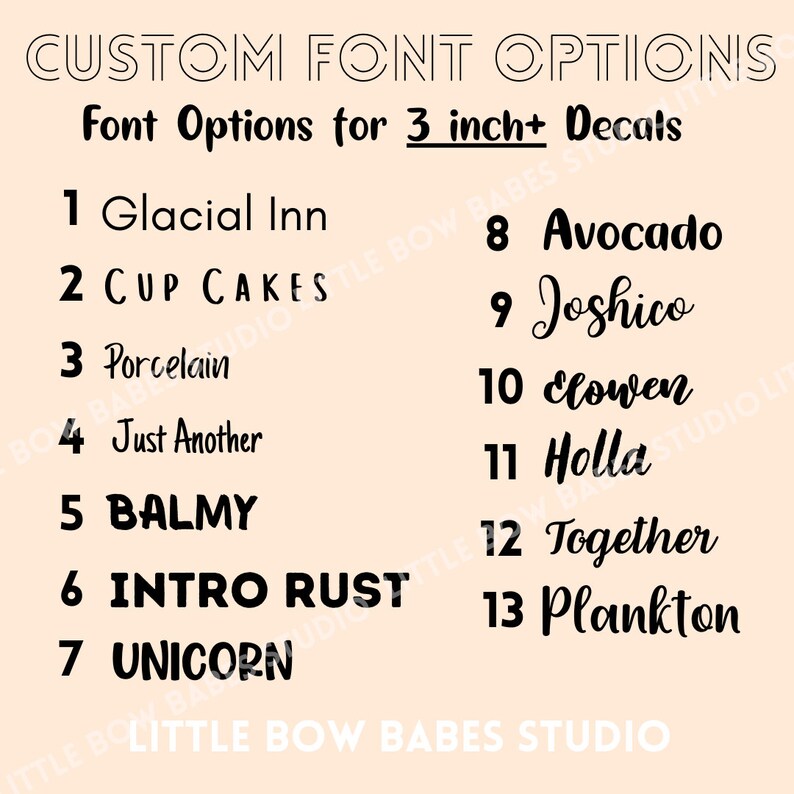 Custom Vinyl Name Decals Sticker Label Table Numbers Bulk - Etsy