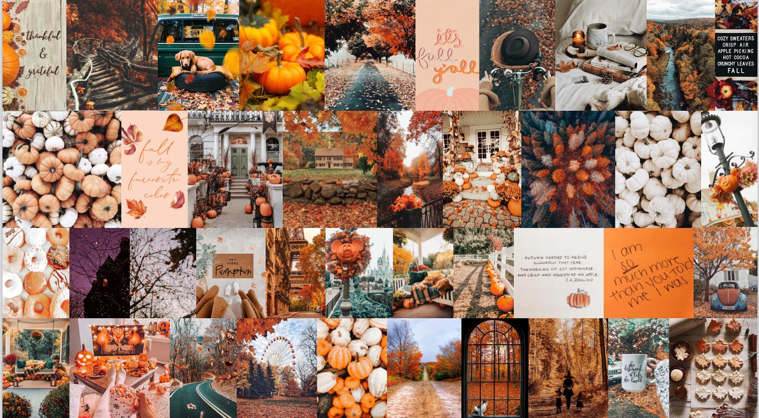 Fall / Autumn Aesthetic Photo Collage Kit 40 PCS DIGITAL DOWNLOAD - Etsy