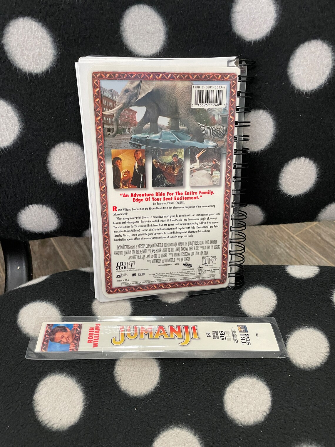 Upcycled Vintage VHS Cover Wire Bound Notebook and FREE Bookmark ...