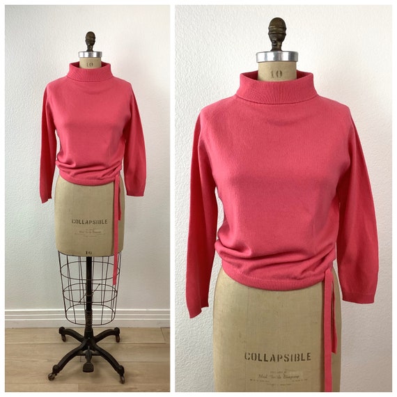 Vintage 1950s BARBIE PINK Pin Up Bombshell Sweater - Gem