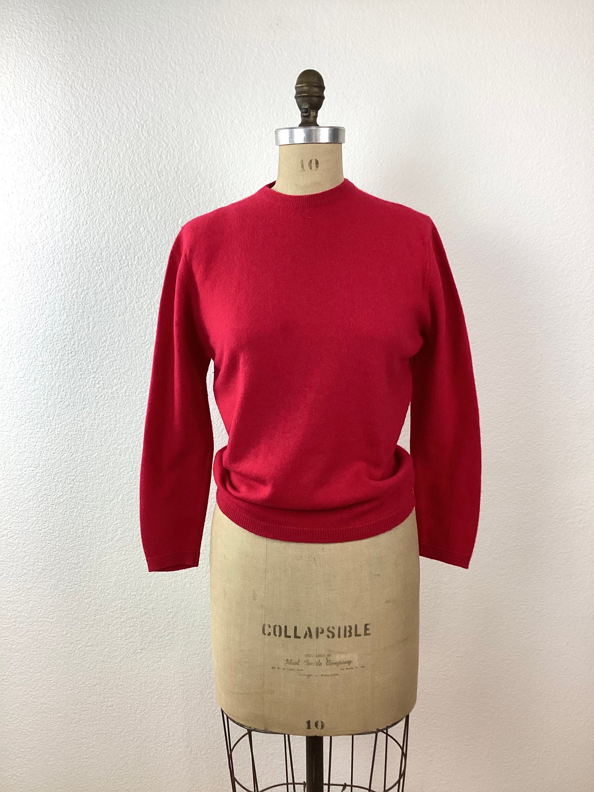 Vintage 1950s CHERRY RED Pin up Bombshell Pullover Sweater - Etsy